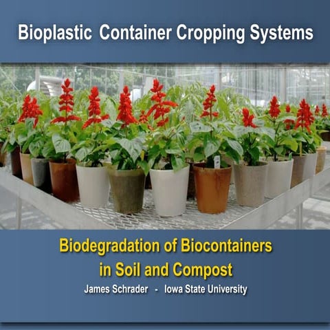 Bioplastic Container Cropping Systems Biodegradation of Biocontainers in Soil and Compost | PPT