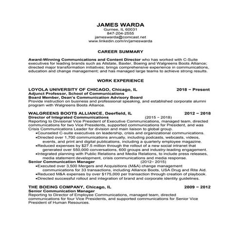 James Warda Resume | DOC