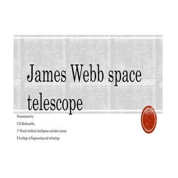 James Web Space Telescope | PPTX