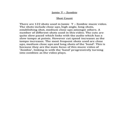 Jamie T - Zombie Shot Count | PDF