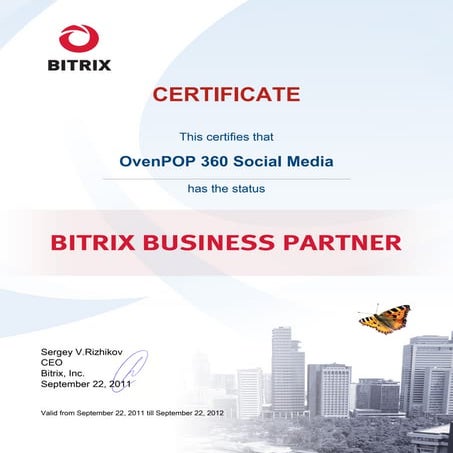 Bitrix Partner Certification Pdf
