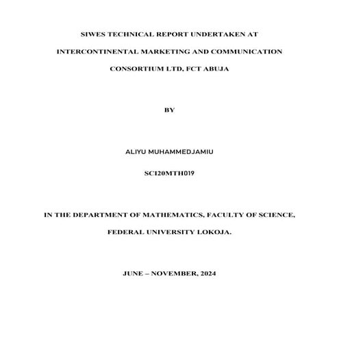 SIWES TECHNICAL REPORT SAMPLE | PDF