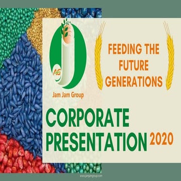 Jam Jam Group Corporate Presentation 2020 | Seed Processing, Contract ...