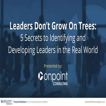 Leaders Don't Grow On Trees: 5 Secrets of Leadership Identification and ...