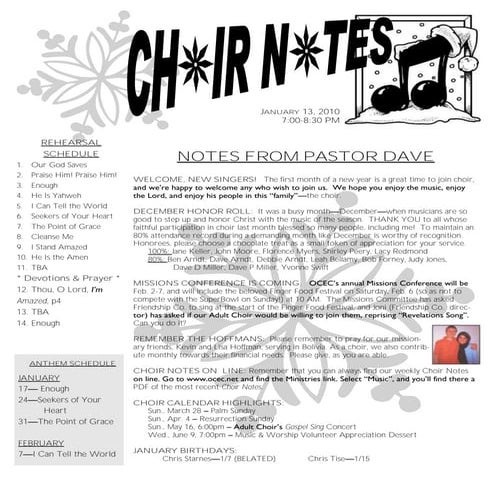 Russell Stern Church Music Director Recommendations | PDF