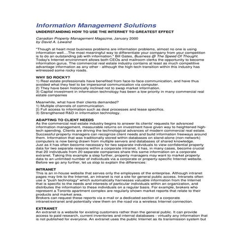 Old Article! Jan 2000 - Information Management | PDF