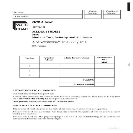 Completing the MCQ answer sheet | PDF
