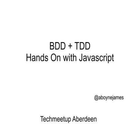 Hands on BDD Javascript | PPT