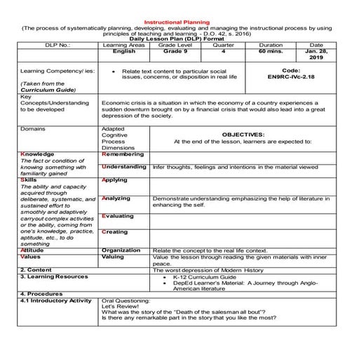 Grade 7 TLE Detailed Lesson Plan | DOC