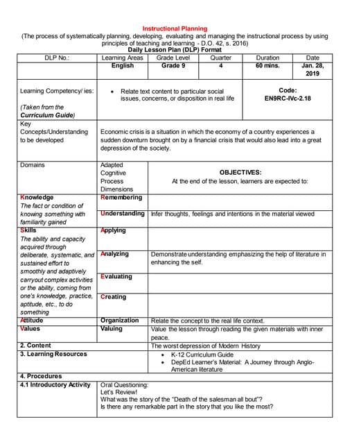 Grade 8 Lesson Plan in English | PDF