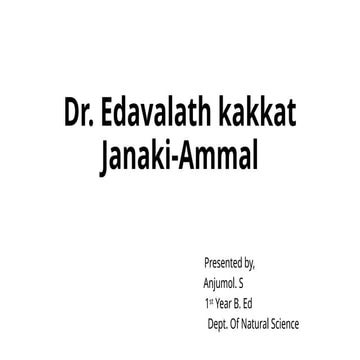 Janaki Ammal.pptx powerpoint presentation | PPTX