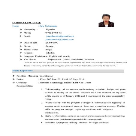 Janat cv | DOCX