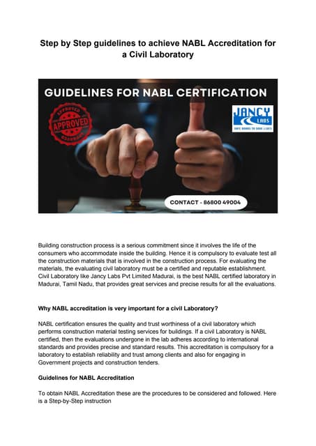 NABL accreditation : Principles and procedures | PPTX