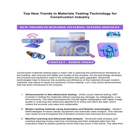 Latest Updates in building materials testing technologies | PDF