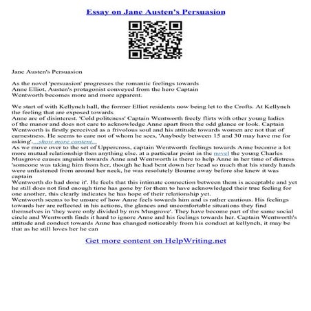 Jane Austen Persuasion Essay | PDF