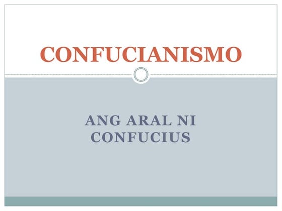 Confusianismo | PPT