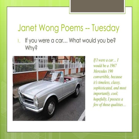 Janet wong poems - thursday | PPT