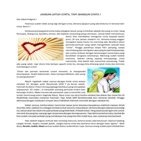 Artikel Jangan Jatuh Cinta Docx