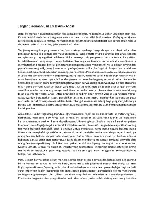 Bulletin brosur paud embun pagi | PDF