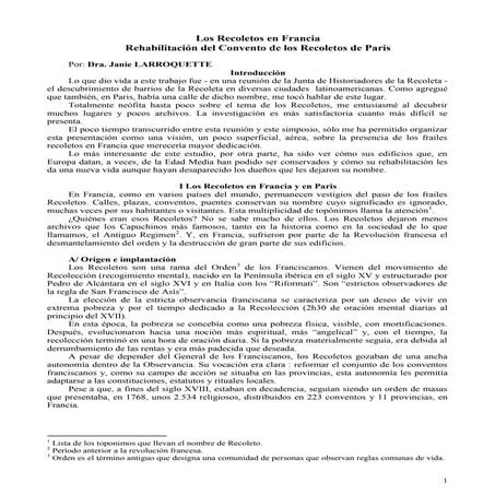 Janie larroquette los recoletos en francia | PDF