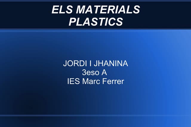 Els Materials Plàstics | ODP