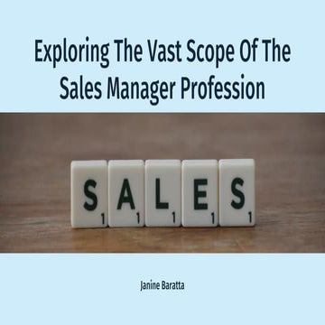 Uncovering the Broad Scope of the Sales Manager Profession | PDF ...