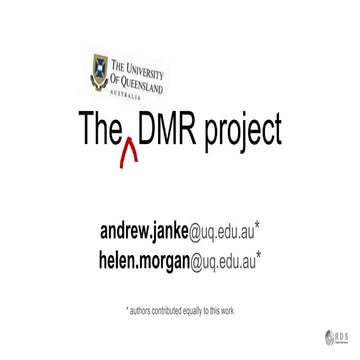 the DMP Project - Janke and Morgan - UQ | PPT