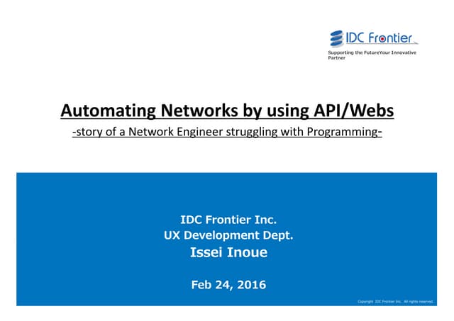 Automating Networks by using API | PDF Automating Networks by using API | PDF