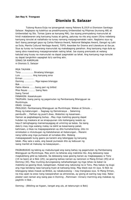 Filipino 9 aralin 6- dula | DOCX