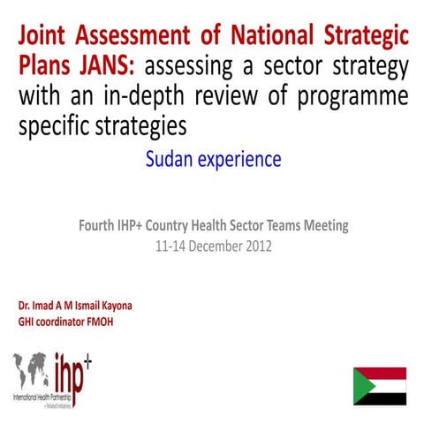 Joint Assessment of National Health Strategic Plan using One JANS ...