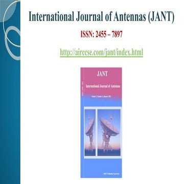 Call for Papers - International Journal of Antennas (JANT) | PPT