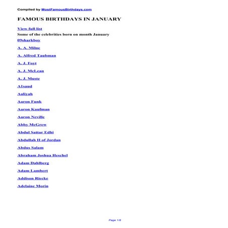 January born famous people | PDF