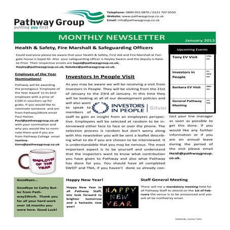 Newsletter January 2013 | PDF | Human Resources | Business