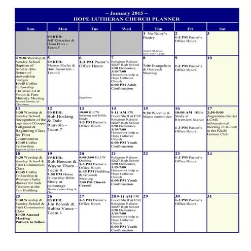 January 2015 calendar | PDF