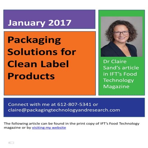 January 2017 Packaging Solutions for Clean Label Products.pptx