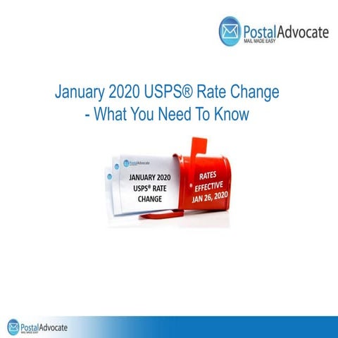 January 2020 USPS Rates Increase Webinar Presentation | PPT