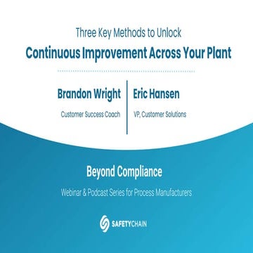 Three Key Methods to Unlock Continuous Improvement across Your Plant ...