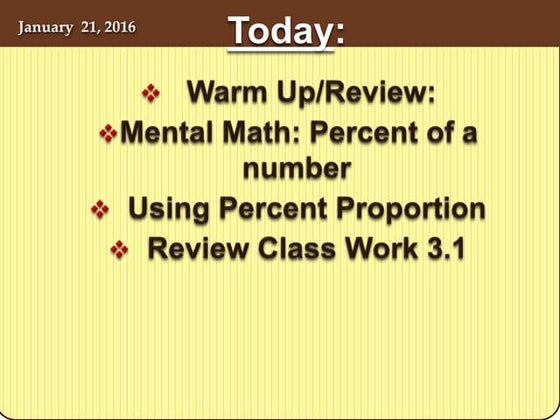 Lesson 4 Finding the Percentage in a Given Problem | PPT
