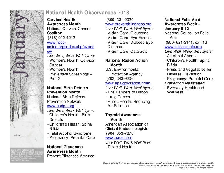 January Observances 2013 january-observances-2013
