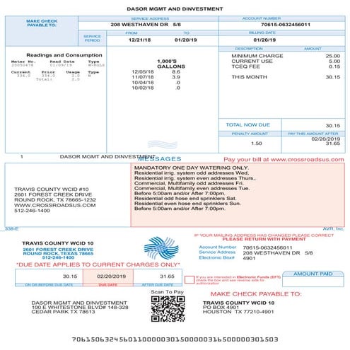 January water bill 01 - 2019 | PDF | Water Services | Home Utilities