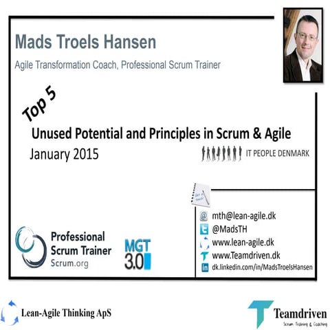 Top 5, Unused potential and Principles in Scrum & Agile - Professional ...