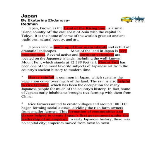 Japan Document Highlighted | DOC