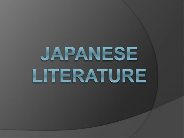 Japanese Literature | PPTX