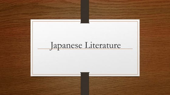 Japanese Literature | PPT