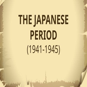 Japanese Period of Philippine Literature | PPTX