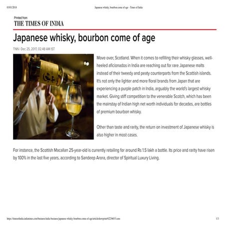 Japanese whisky-bourbon-come-of-age-times-of-india | PDF