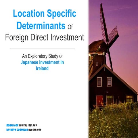 Japanese FDI in Ireland - A new Perspective using Kano | PPT