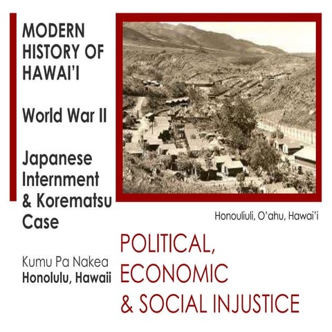 Modern History of Hawaii :World War II:Japanese Internment & the ...