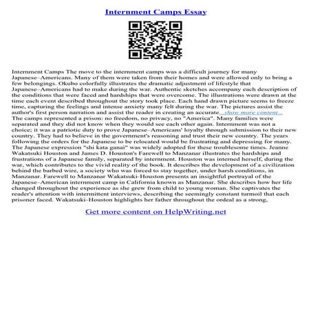 Japanese Internment Camps Essay | PDF | Drawing and Sketching | Arts ...