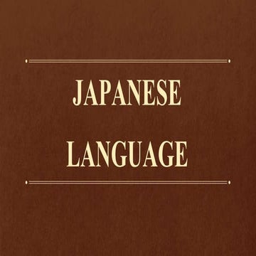 Japanese language | PPT